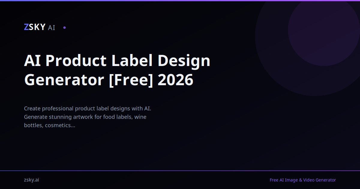AI Label Design Generator: Product Labels in Seconds | ZSky AI