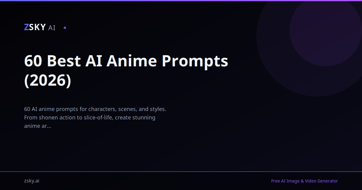 60 AI Anime Prompts Tested: Cyberpunk, Ghibli, Chibi (2026)