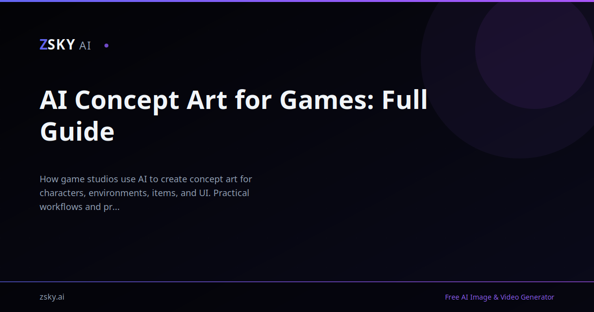 AI Concept Art for Games: Create Assets in Minutes | ZSky AI