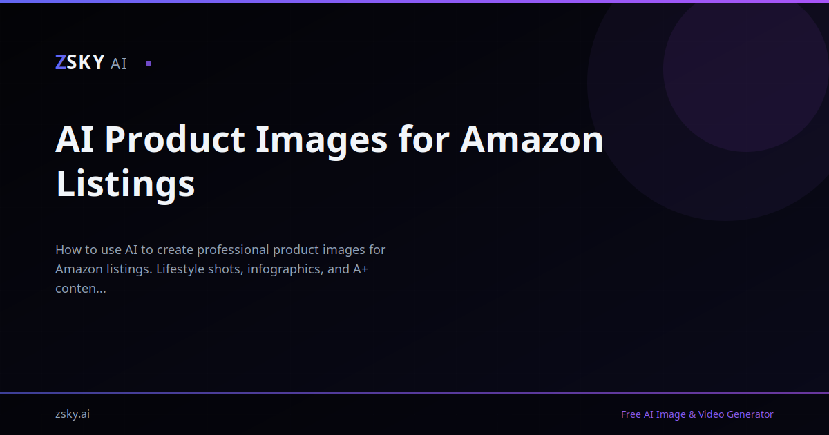 AI Product Images for Amazon Listings | ZSky AI
