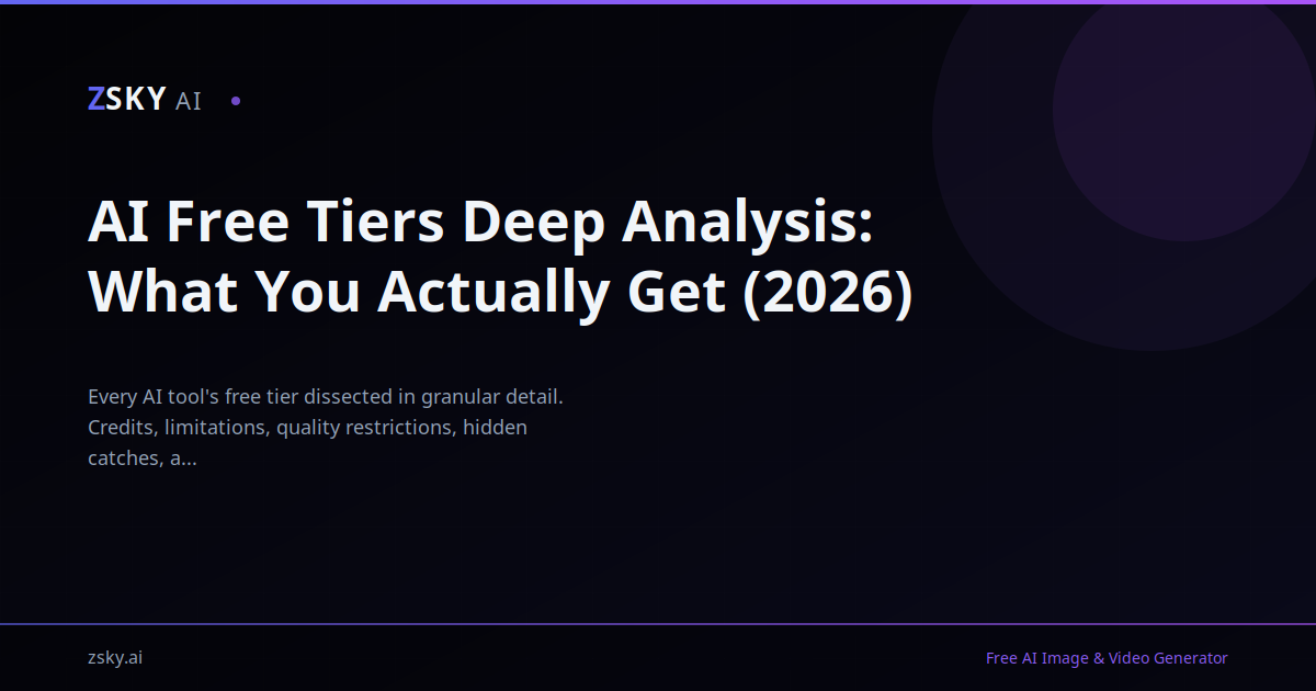 AI Free Tiers Deep Analysis: What You Actually Get | ZSky AI