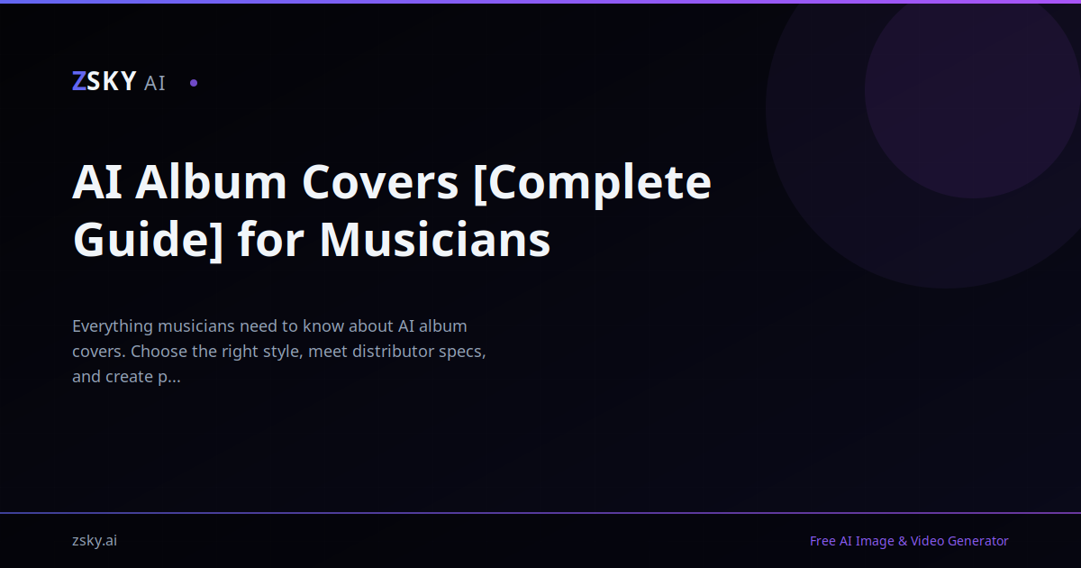 AI Album Covers [Complete Guide] for Musicians | ZSky AI
