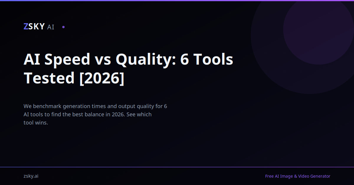 AI Speed vs Quality: 6 Tools Tested | ZSky AI