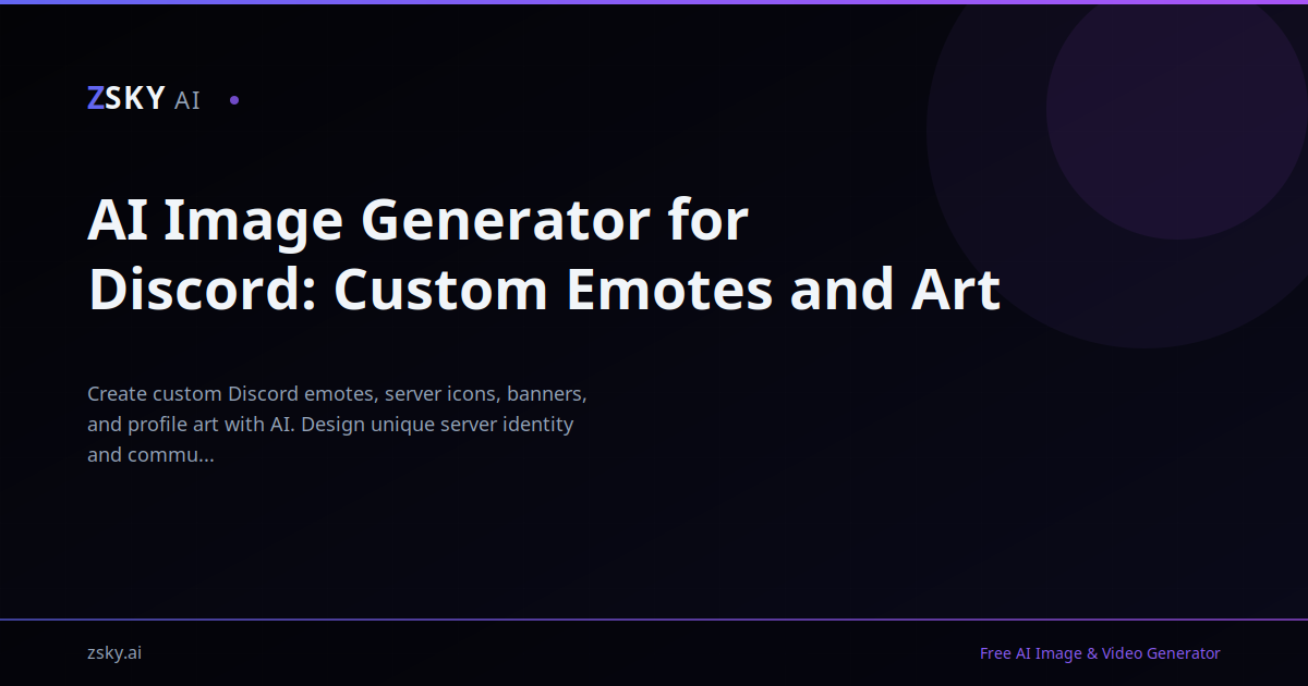 AI Image Generator for Discord: Custom Emotes and Art | ZSky AI