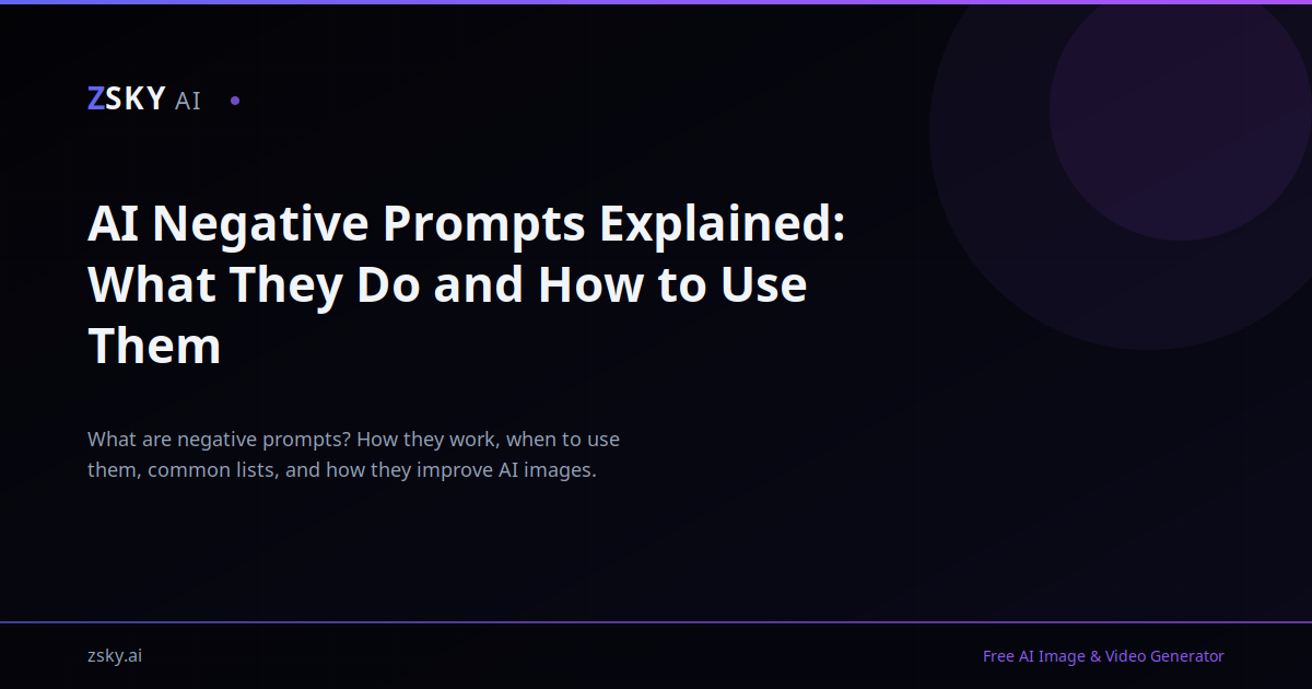 AI Negative Prompts Explained: What + How to Use | ZSky AI