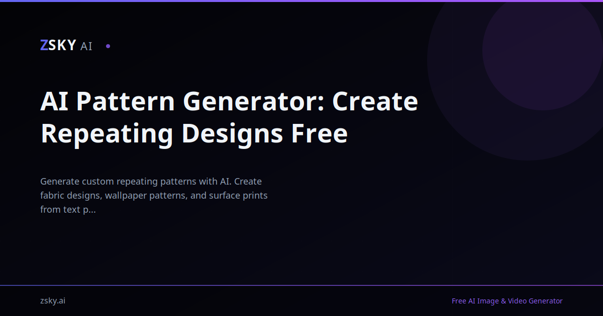AI Pattern Generator: Create Repeating Designs Free | ZSky AI