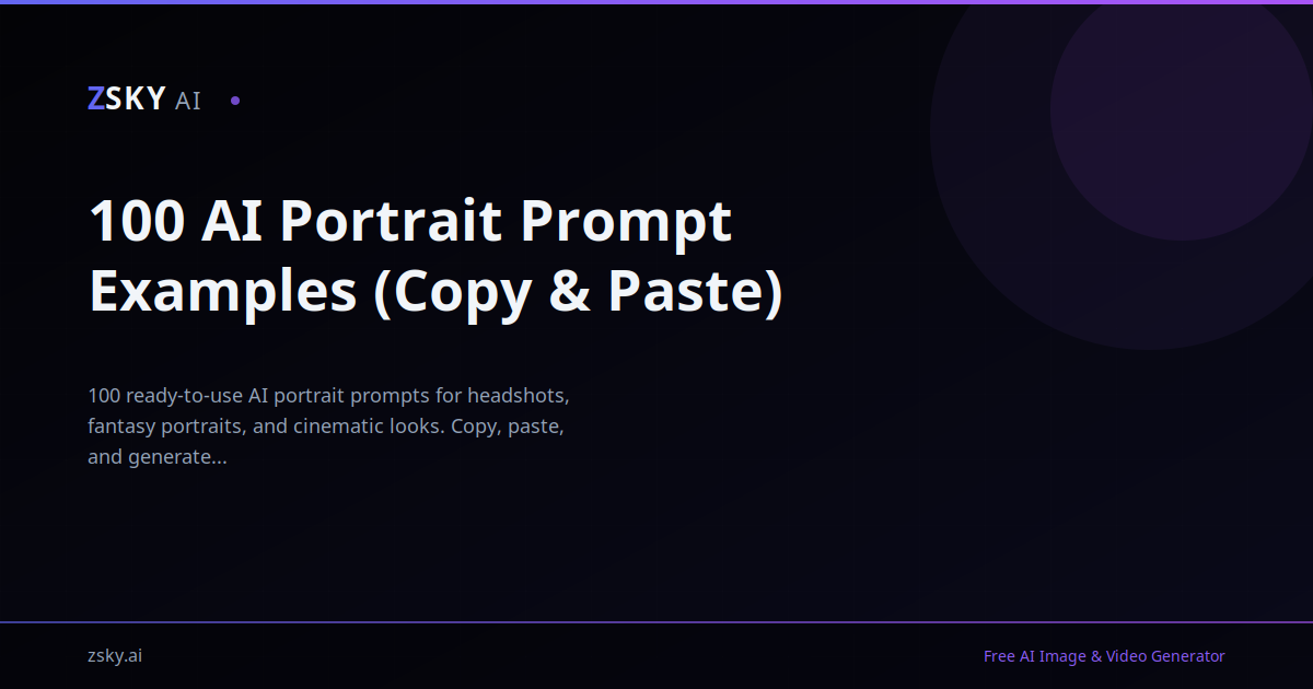 25 AI Portrait Prompt Examples (Pro-Quality Results) | ZSky AI