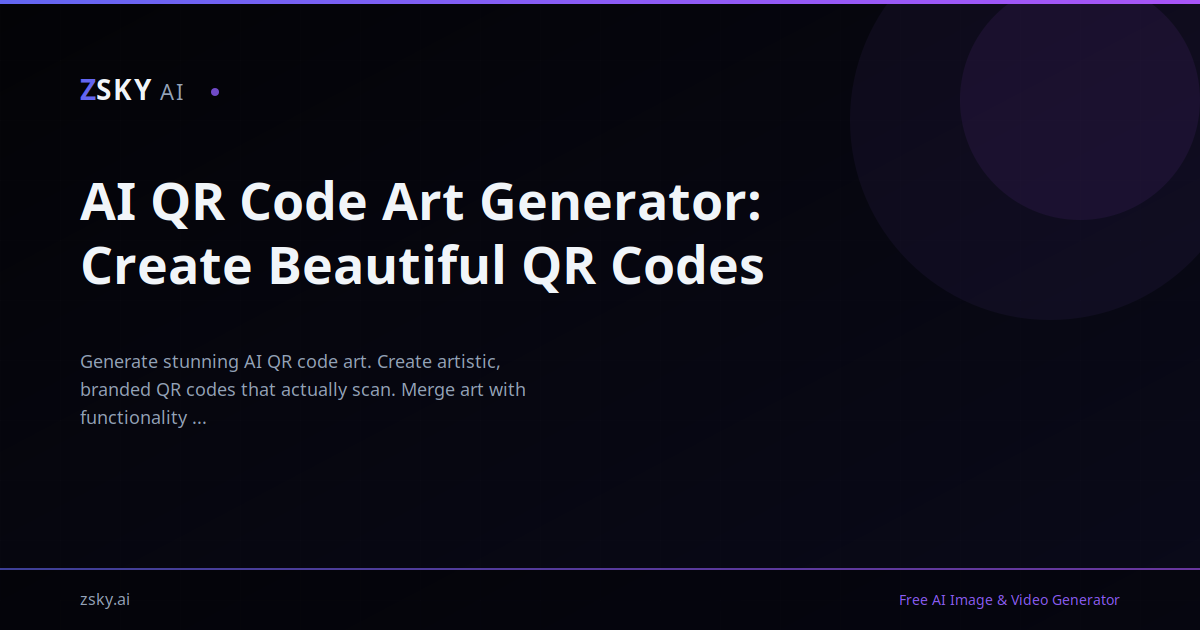 AI QR Code Art Generator: Create Beautiful QR Codes | ZSky AI