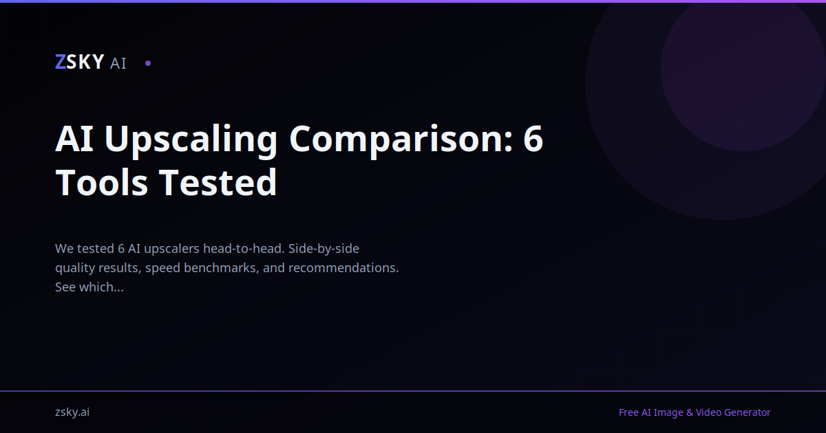 AI Upscaling: 6 Tools Tested — One Clear Winner | ZSky AI