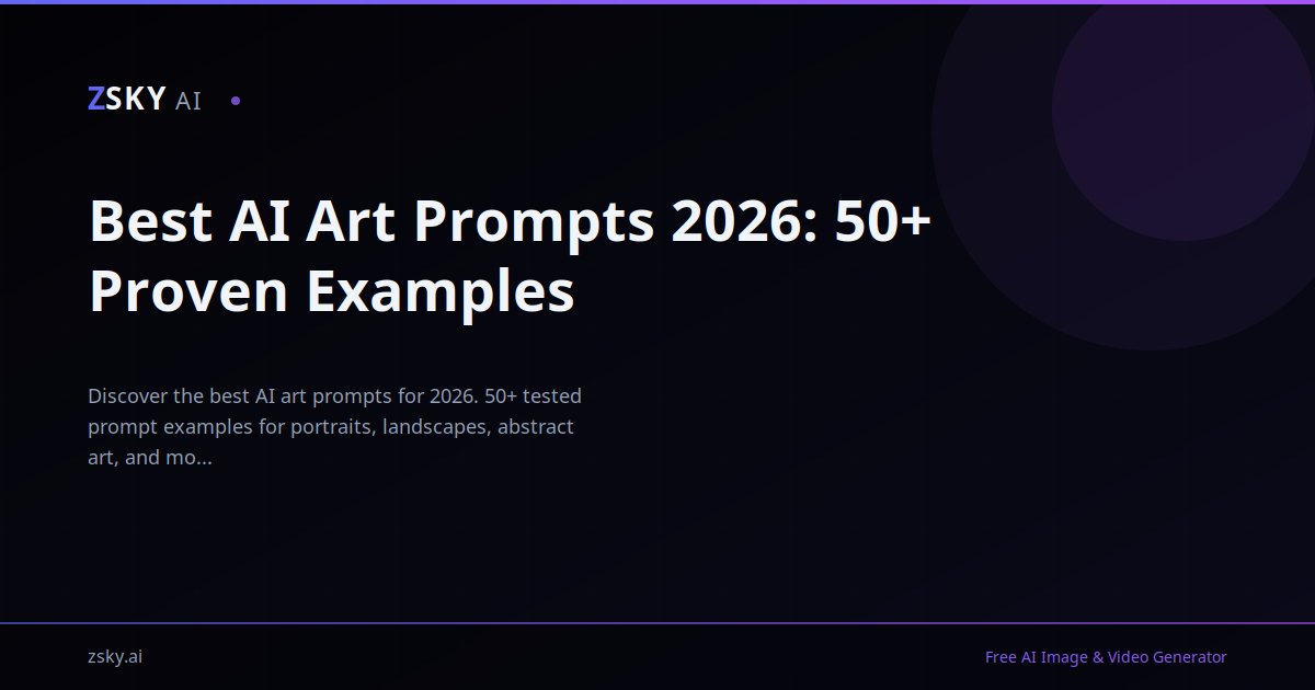 100 AI Art Prompts That Look Good 2026 | ZSky AI