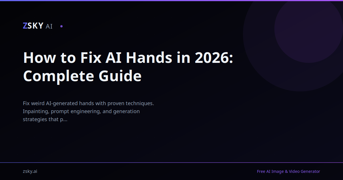 How to Fix AI Image Hands in 2026: 6 Methods That Work | ZSky AI