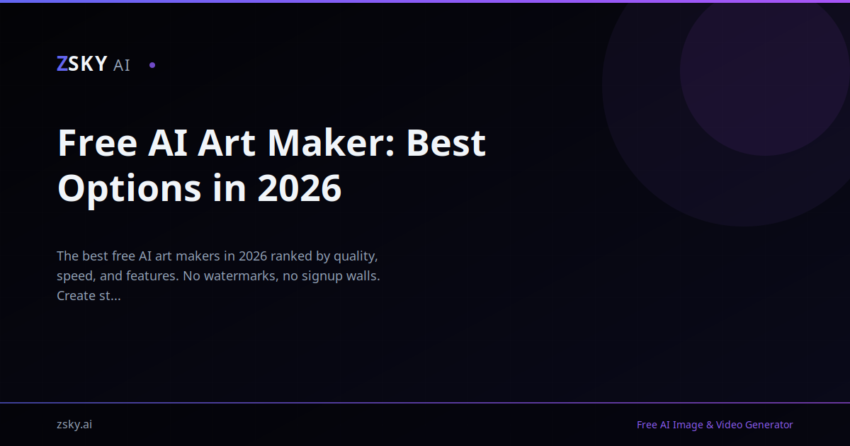 Free AI Art Maker: Best Options in 2026 | ZSky AI