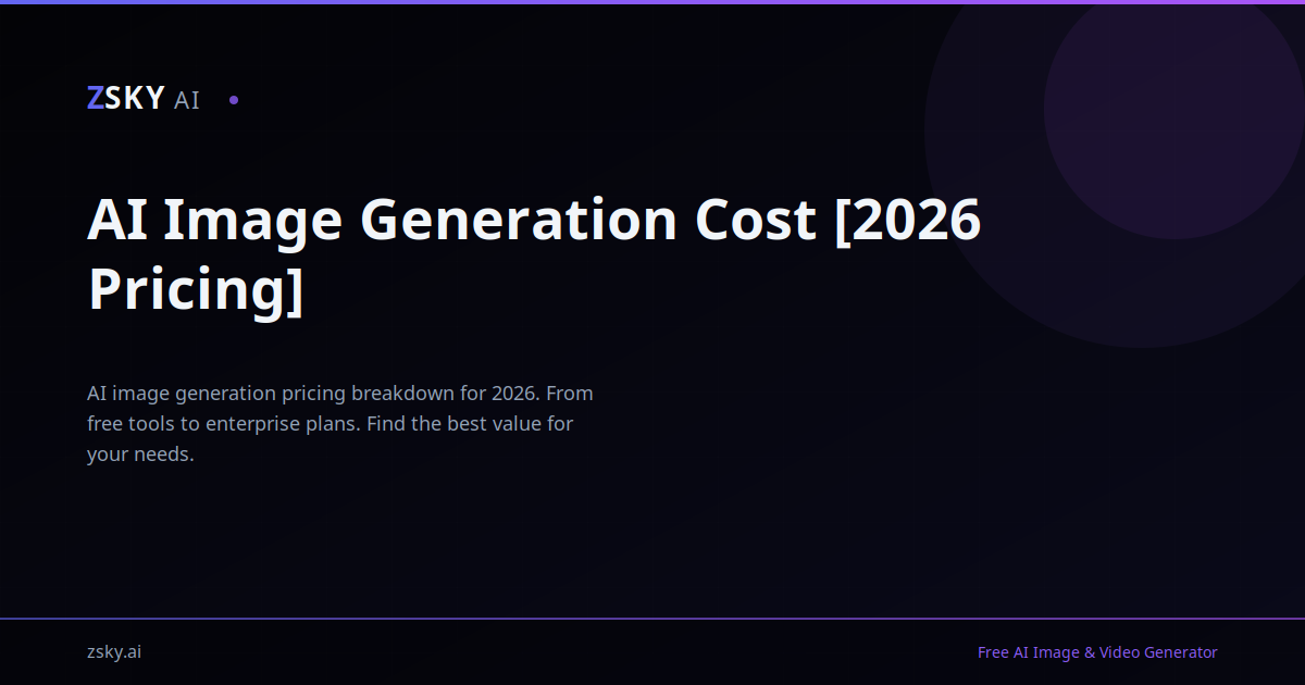 How Much Does AI Image Generation Cost? 2026 Price Guide | ZSky AI