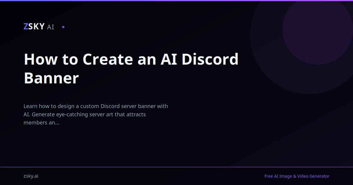 How to Create an AI Discord Banner | ZSky AI