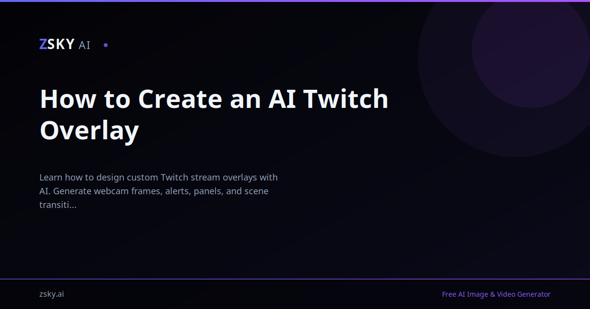 How to Create an AI Twitch Overlay | ZSky AI
