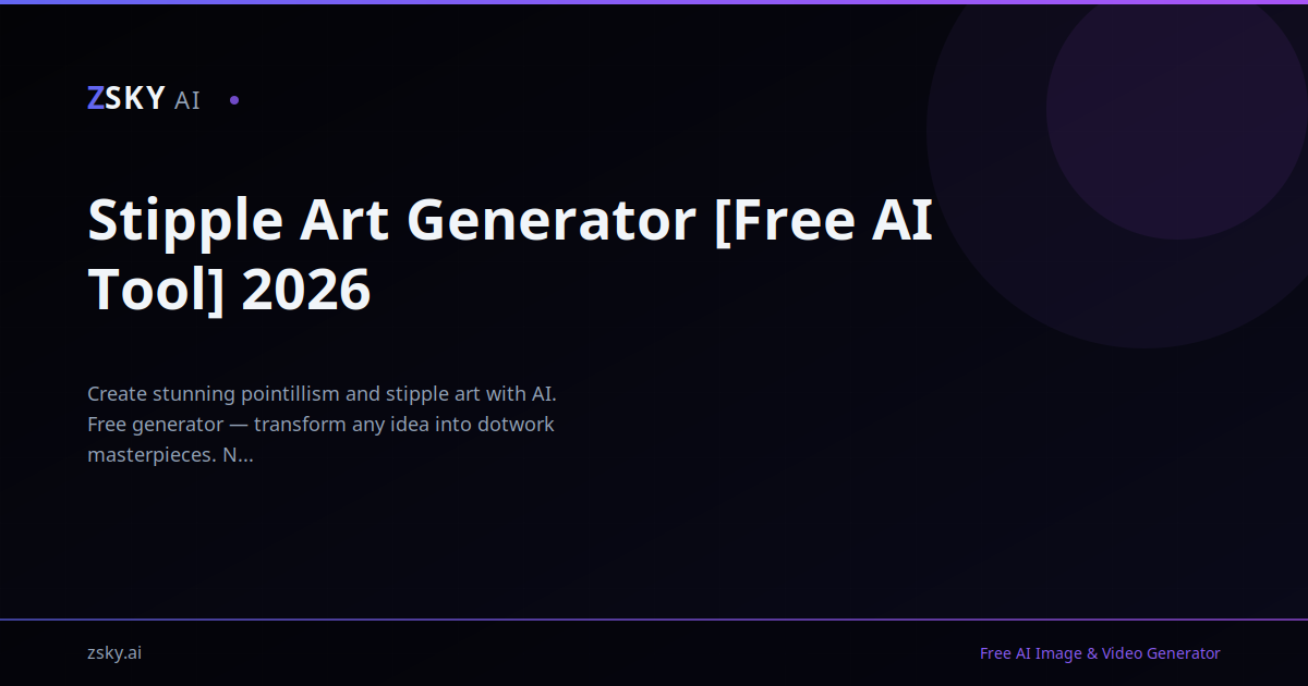Stipple Art Generator [Free AI Tool] 2026