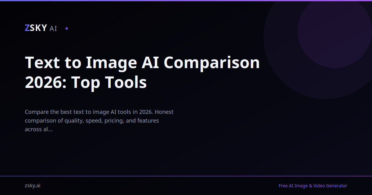 Text to Image AI Comparison 2026: Top Tools | ZSky AI