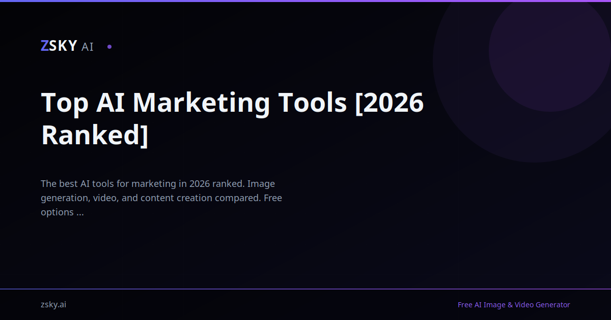 Top AI Marketing Tools [2026 Ranked] | ZSky AI